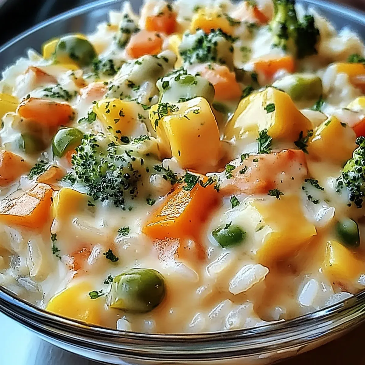 Leckeres Reis mit Gemüse-Frischkäse-Sauce für schnelle Abende